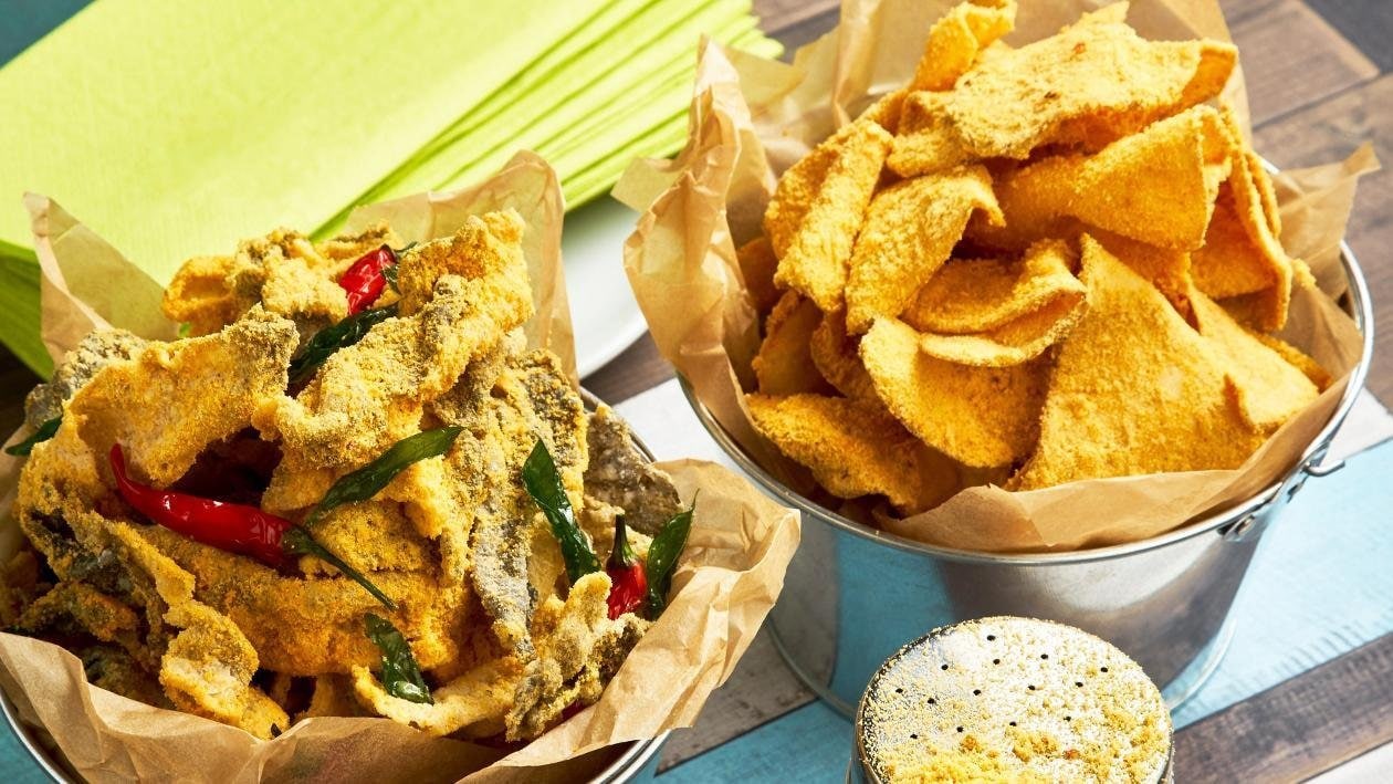 Crispy Fish Skin with Salted Egg Sauce - Recipe