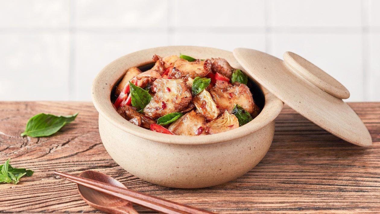 Three-Cup Chicken NoChicken Chunks - Recipe